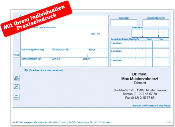 Privatrezepte PKV, Kassenrezepte GKV und Rezeptblöcke