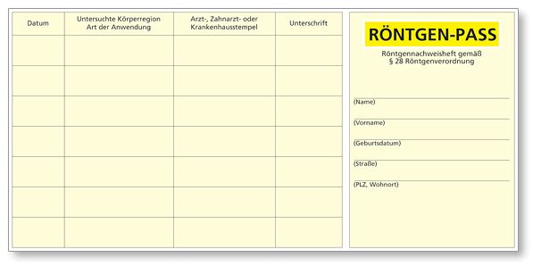 Röntgenpässe gelb 51470