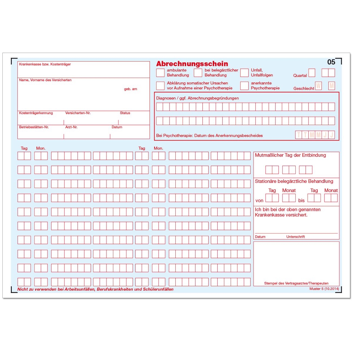Abrechnungsschein und Überweisungsschein Muster 5 und 6