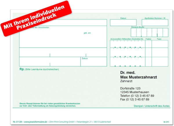 Privatrezepte PKV, Kassenrezepte GKV und Rezeptblöcke