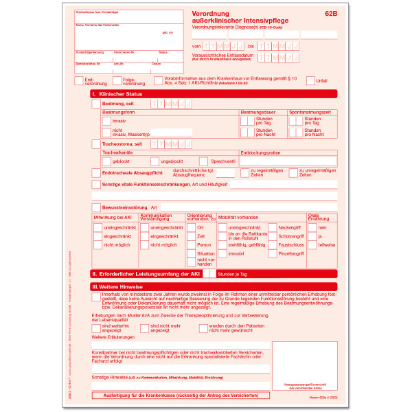 Intensivpflege Muster 62B