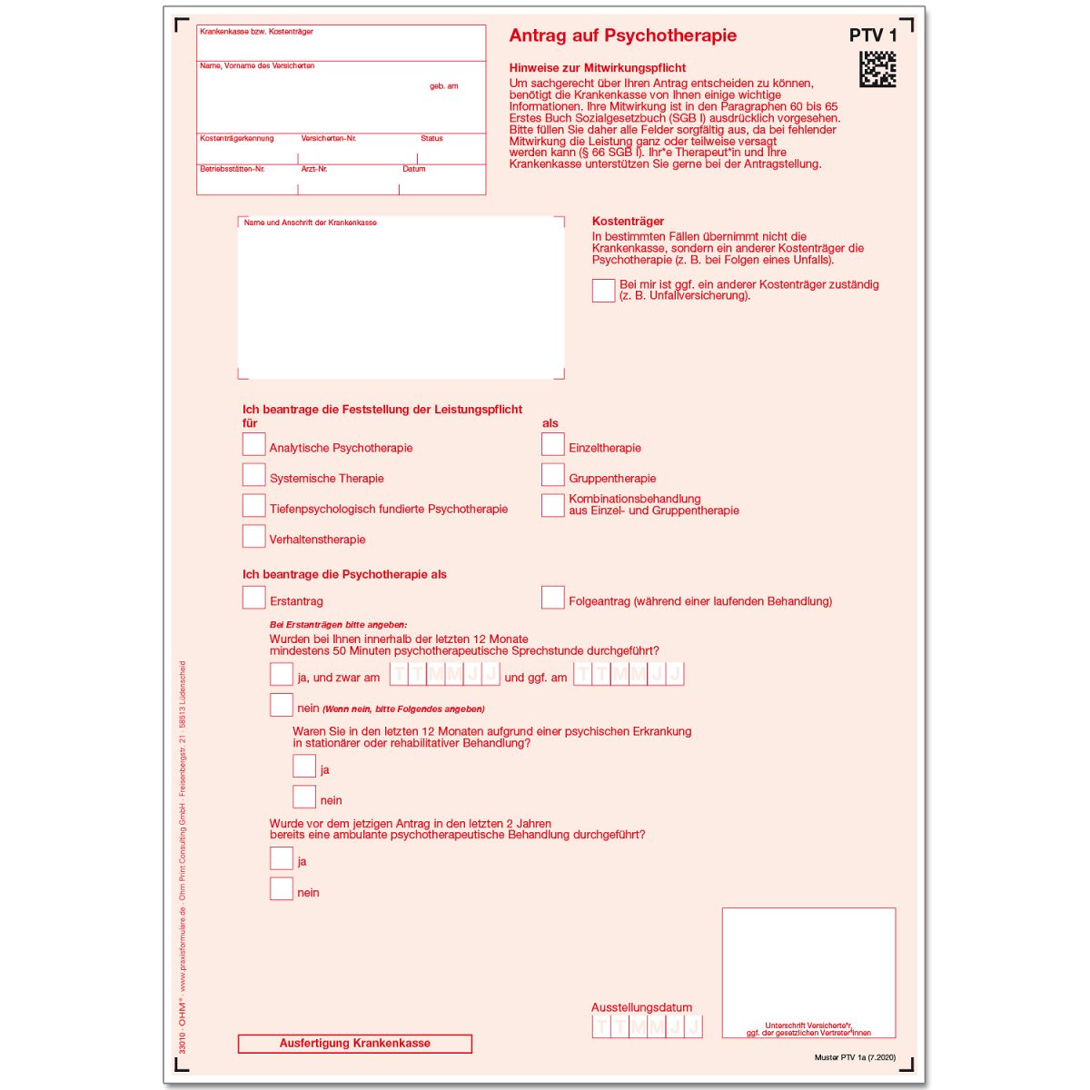 Muster PTV1 Psychotherapie